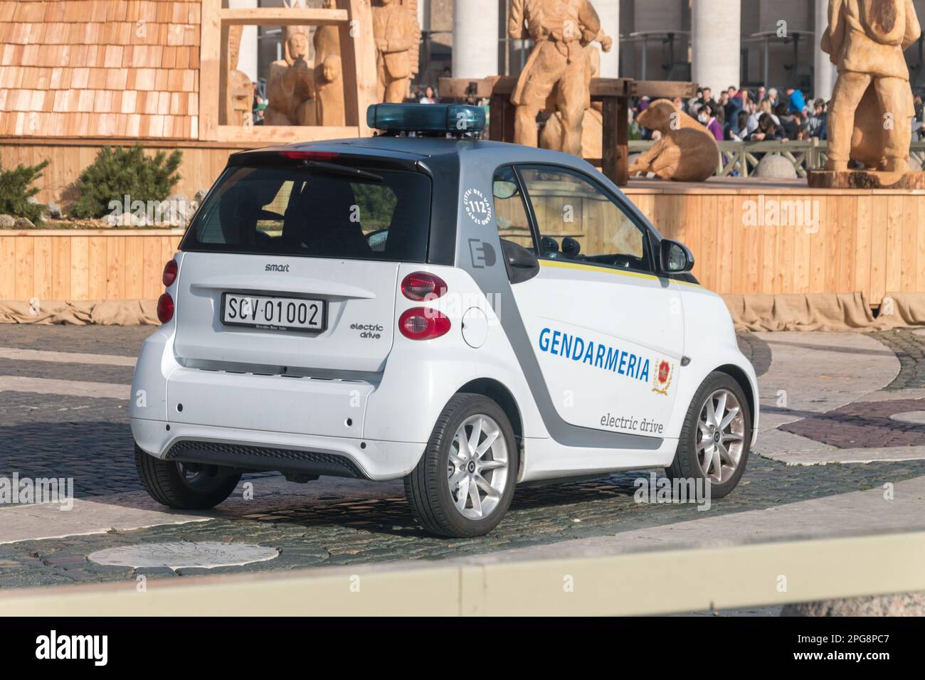 Vatican City, Vatican - December 7, 2022: Smart electric car belong to ...