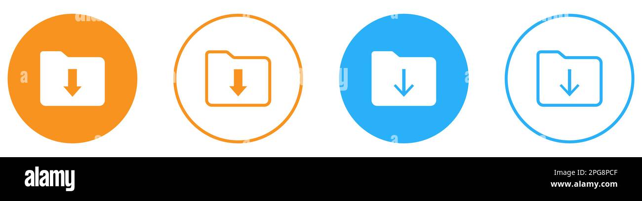 Download folder icons. Symbol for website design, logo, app, UI. Vector ...