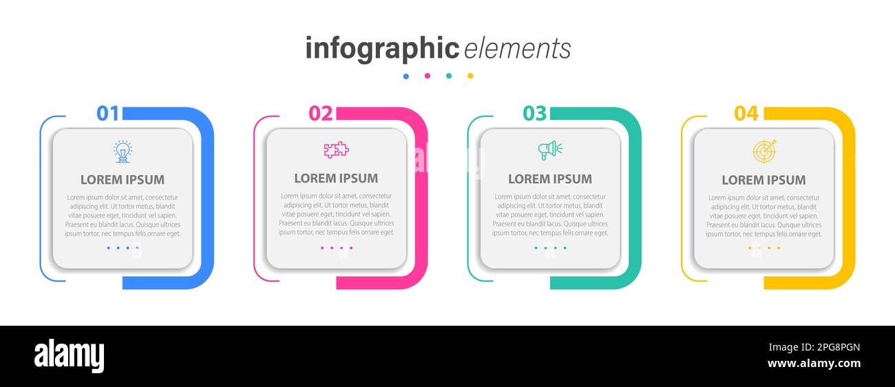 Vector Infographic label design template with icons and 4 options or ...