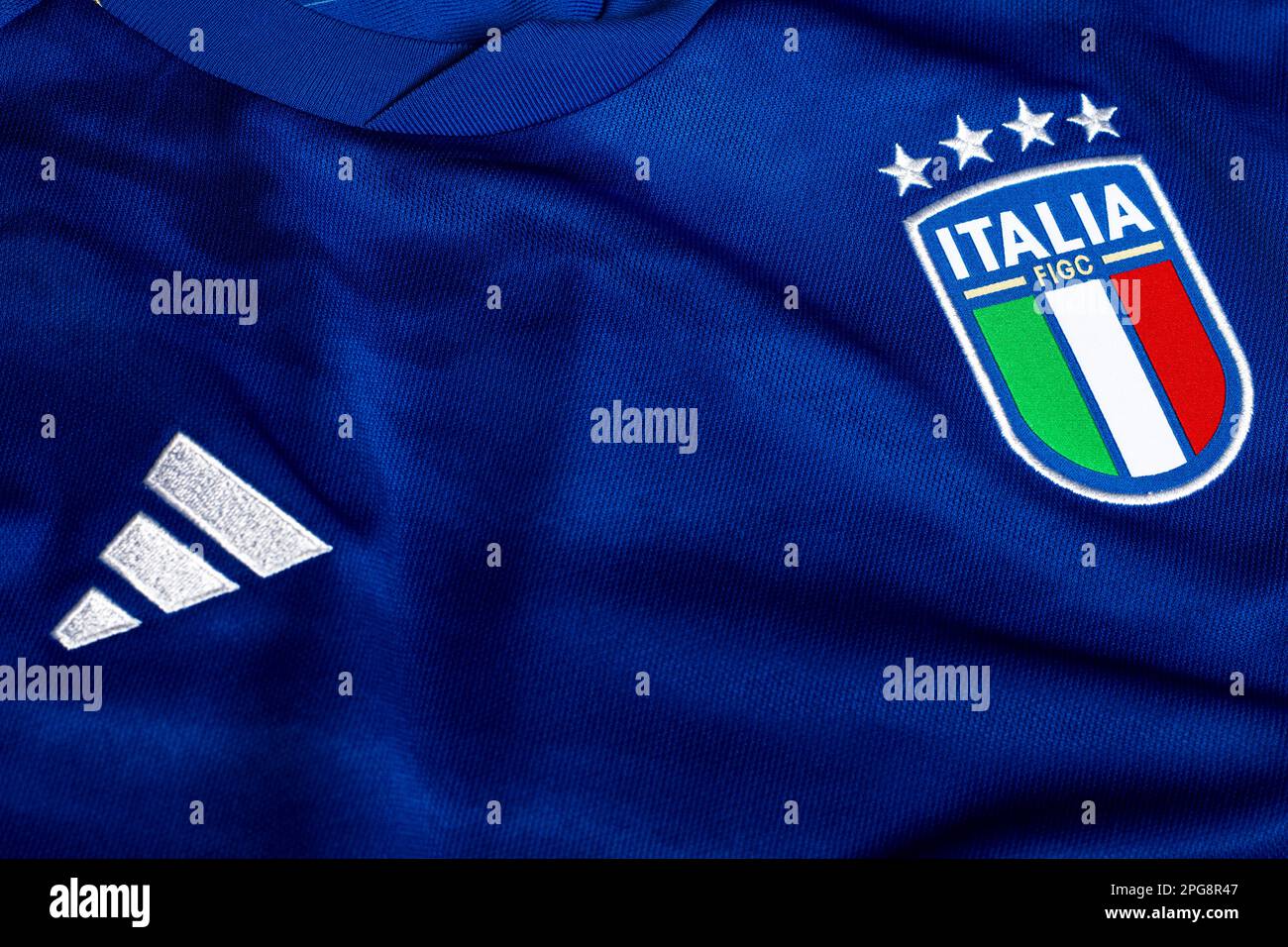 Close up of Italian National Football Team kit Stock Photo - Alamy