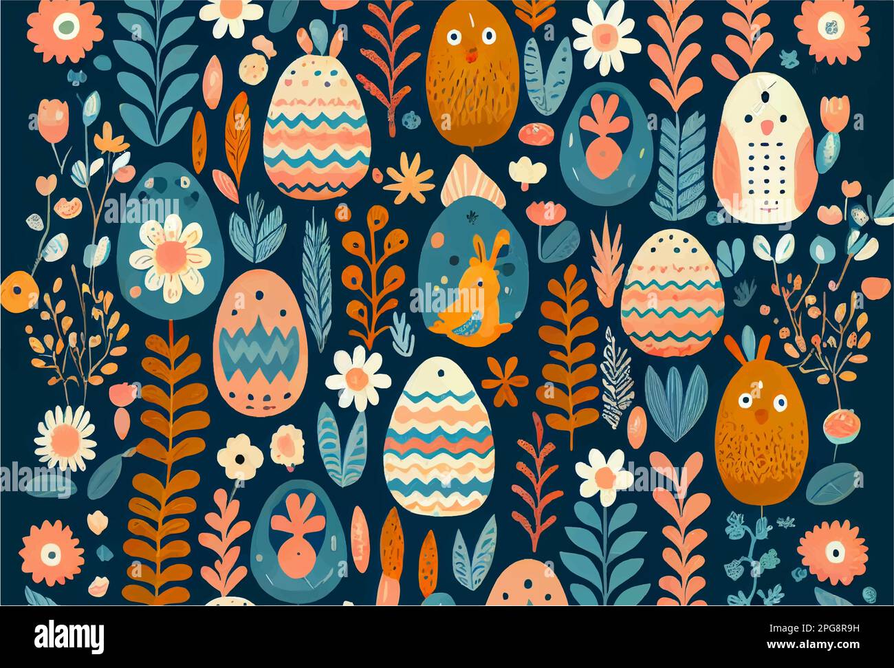 vector illustration of easter theme pattern for fabric print, wrapping ...
