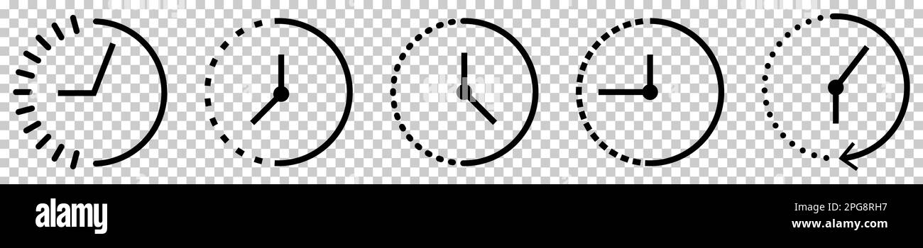 Passage of time icons. Vector illustration isolated on transparent ...