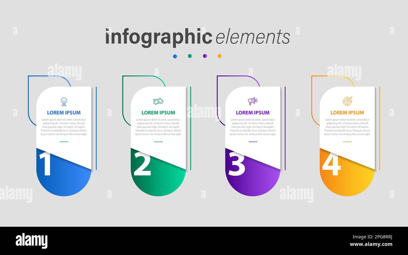 Vector Infographic label design template with icons and 4 options or ...