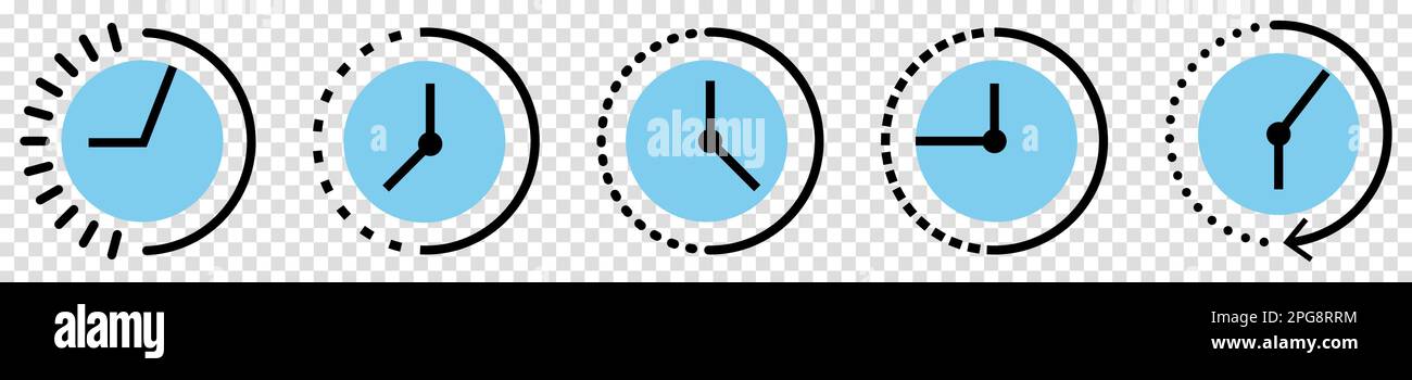 Clock icons. Passage of time signs. Vector illustration isolated on ...