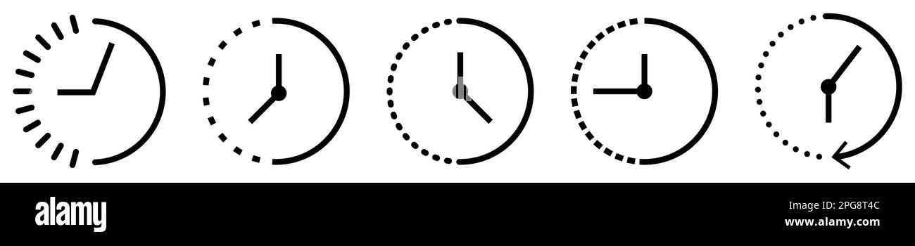 Passage of time icon set. Clock icons. Vector illustration Stock Vector ...