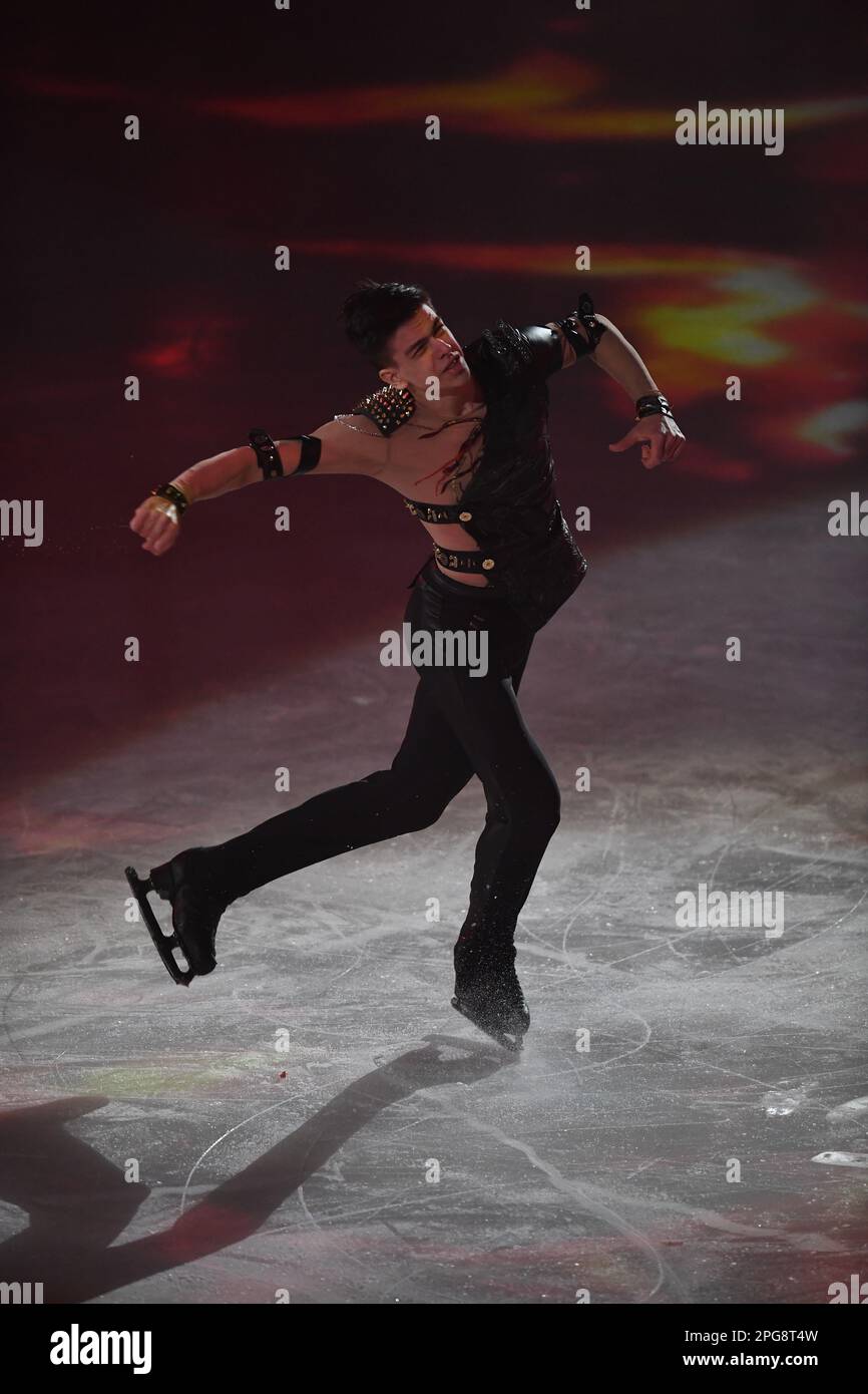 Moscow. Figure skater Pyotr Gumennik performs at the 'Russian Challenge ...