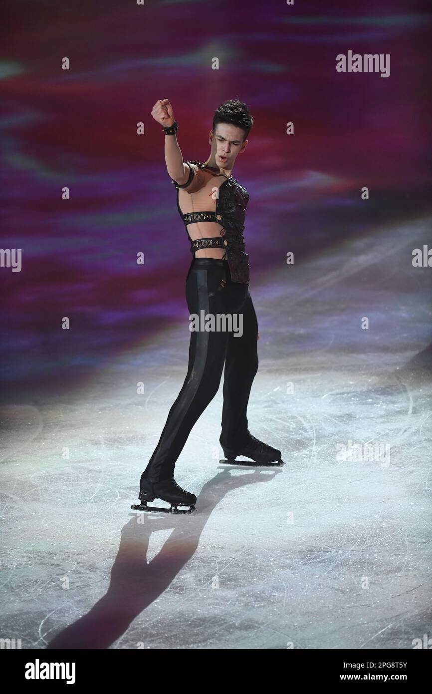 Moscow. Figure skater Pyotr Gumennik performs at the 'Russian Challenge ...