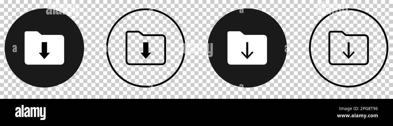 Set of file document import icons with arrow down. Vector illustration ...