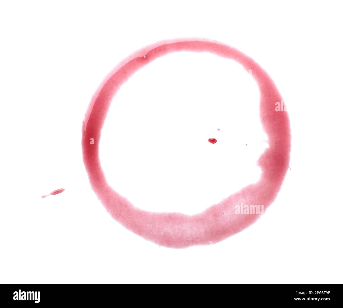 Red wine ring on white background, top view Stock Photo - Alamy