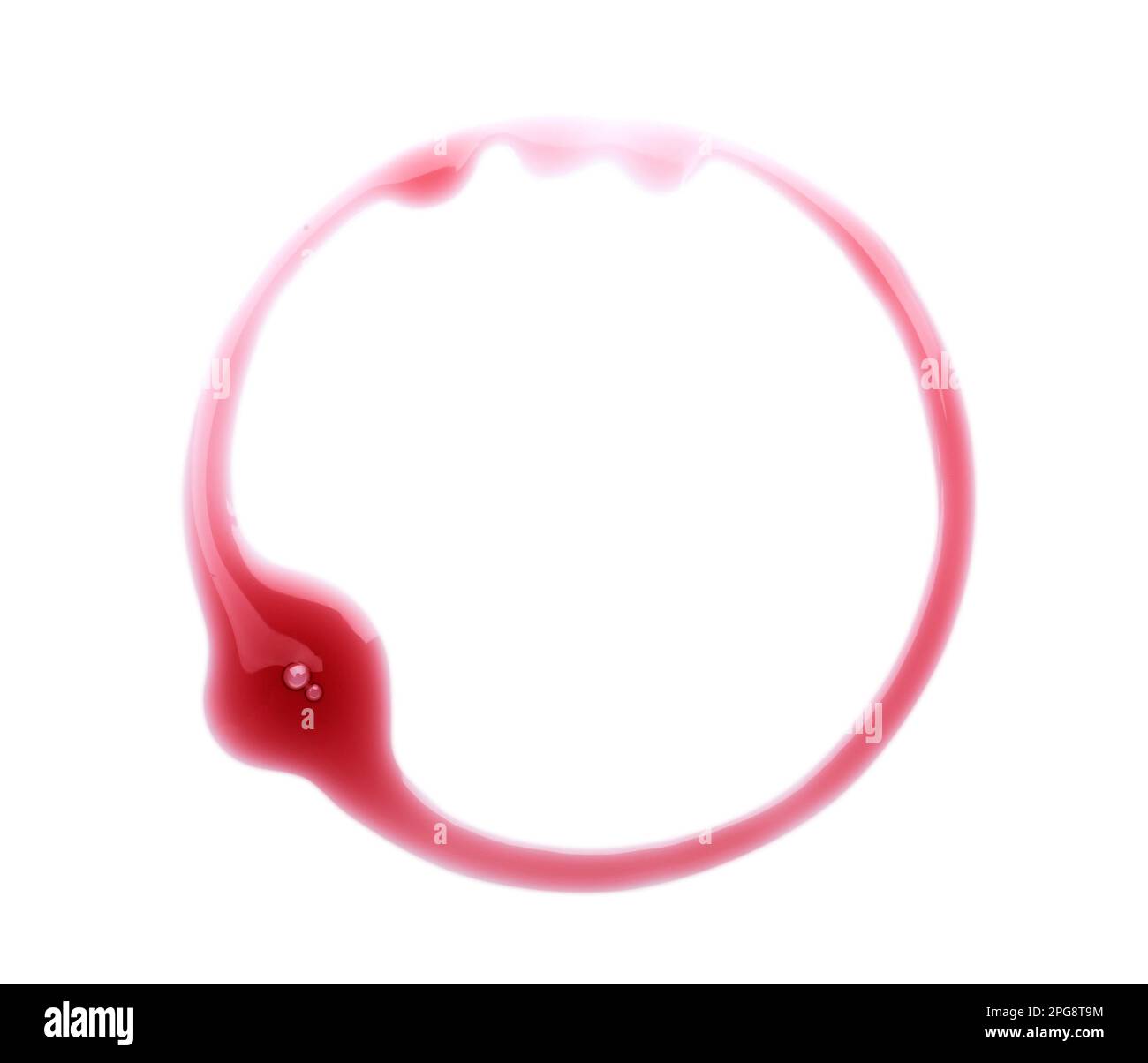 Red wine ring on white background, top view Stock Photo - Alamy