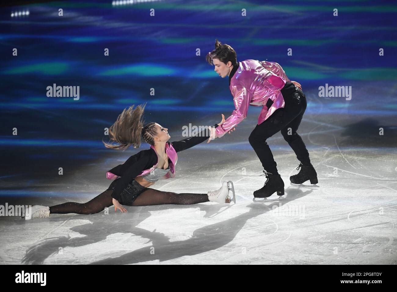 Moscow. Figure skaters Vasilisa Kaganovskaya and Valery Angelopol ...