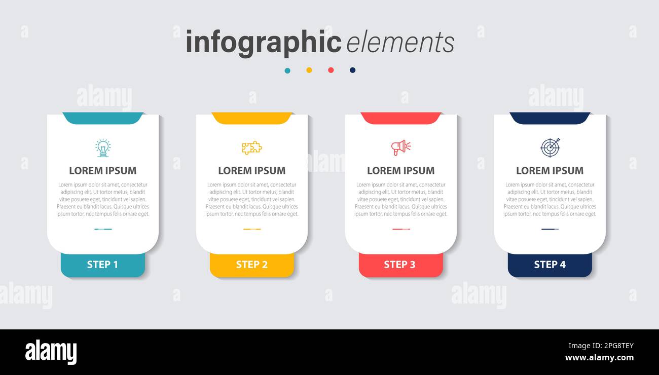 Vector Infographic label design template with icons and 4 options or ...