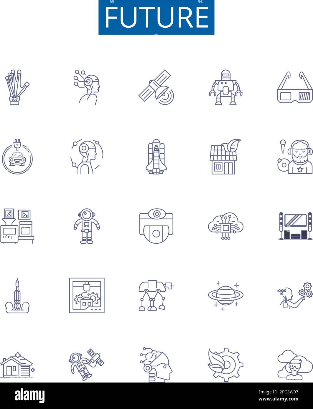 Future line icons signs set. Design collection of Futurity, Prospect ...