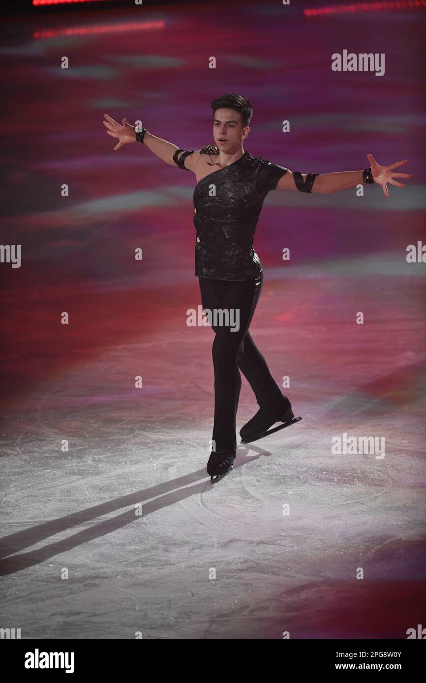 Moscow. Figure skater Pyotr Gumennik performs at the 'Russian Challenge ...