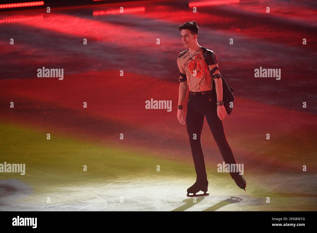 Moscow. Figure skater Pyotr Gumennik performs at the 'Russian Challenge ...