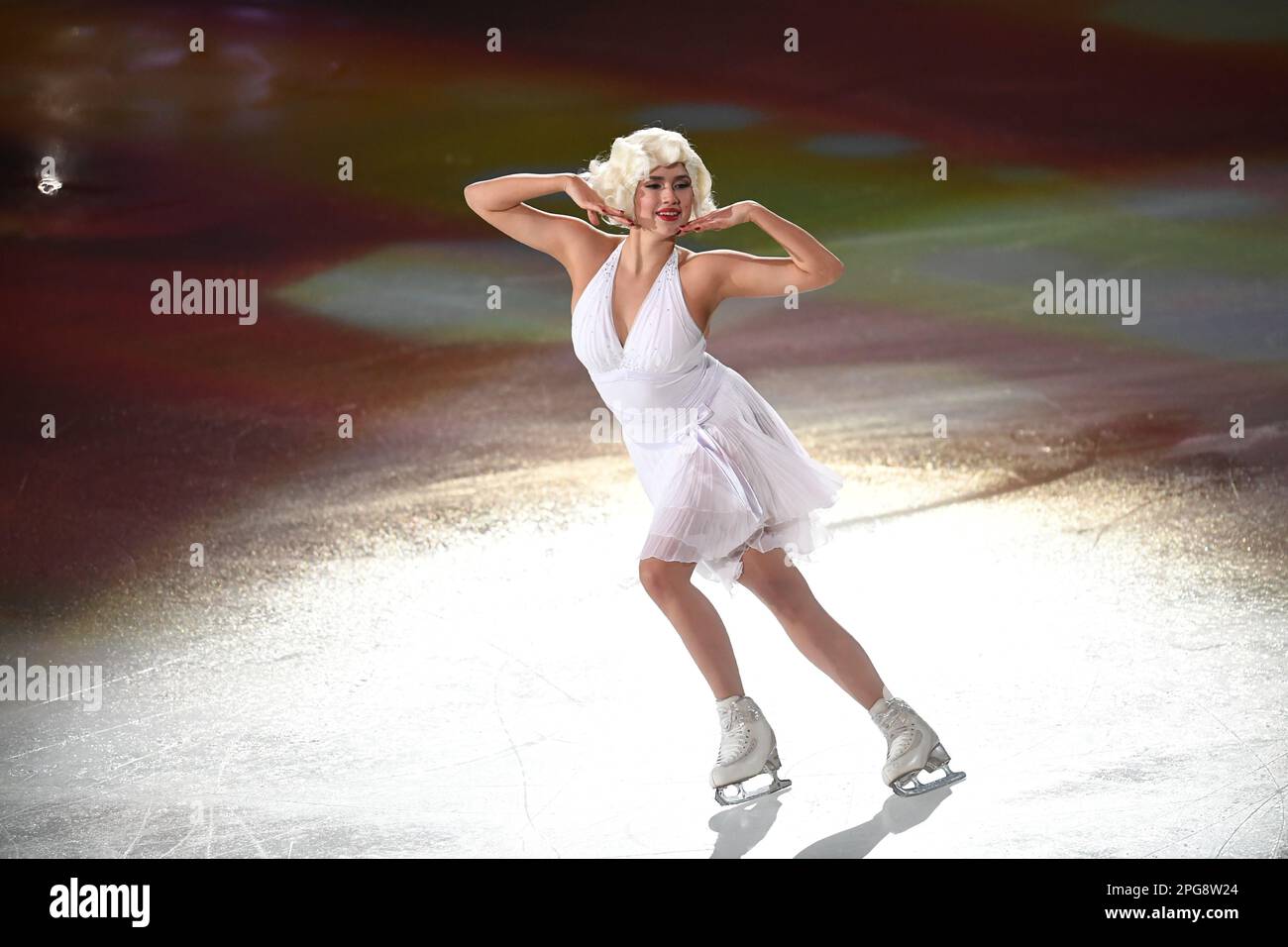Moscow. Figure skater Alina Zagitova performs at the 'Russian Challenge ...