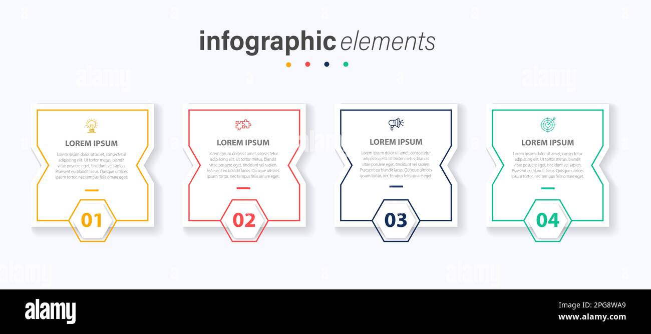 Vector Infographic label design template with icons and 4 options or ...