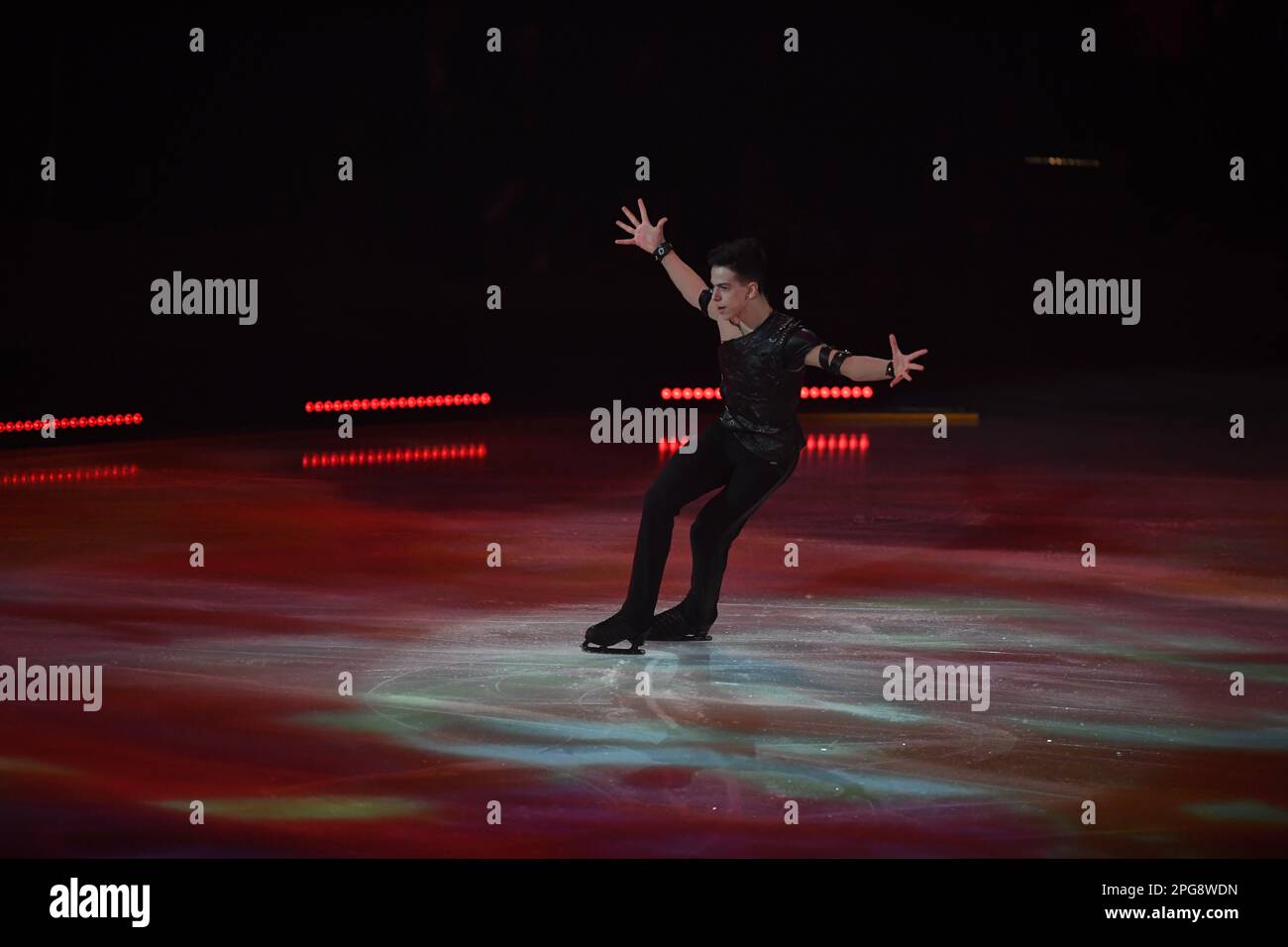 Moscow. Figure skater Pyotr Gumennik performs at the 'Russian Challenge ...