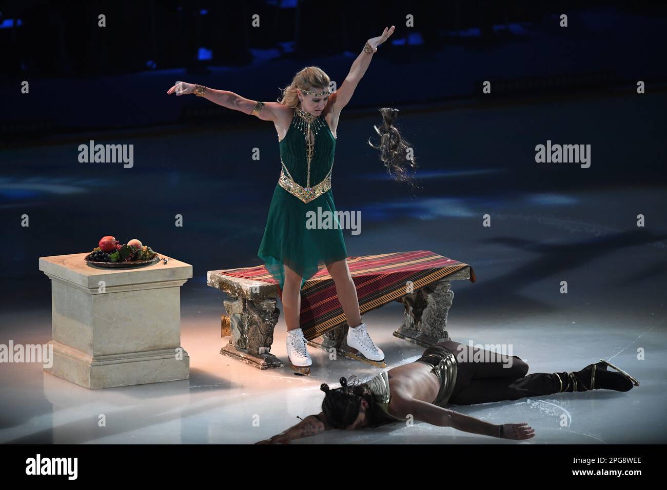 Moscow. Figure skaters Tatiana Volosozhar and Maxim Maxaim Trankov ...