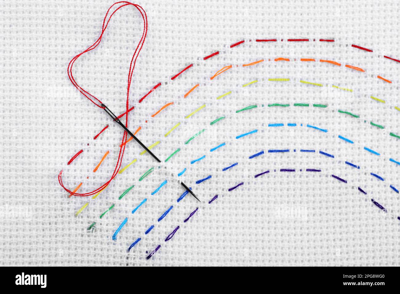 Top view rainbow embroidery hi-res stock photography and images - Alamy