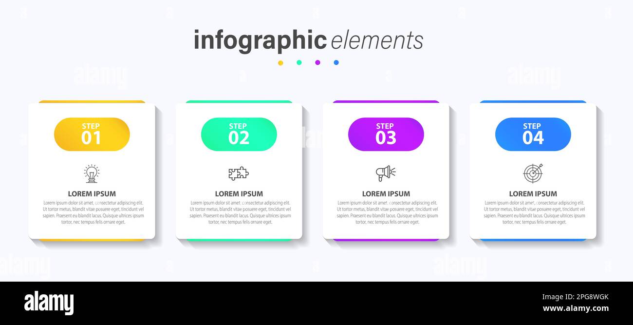 Vector Infographic label design template with icons and 4 options or ...