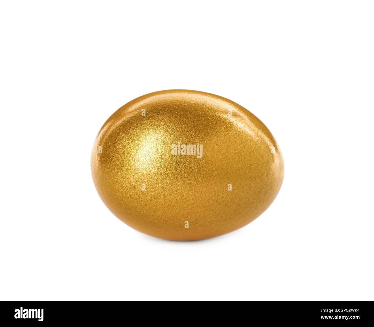 One shiny golden egg isolated on white Stock Photo - Alamy