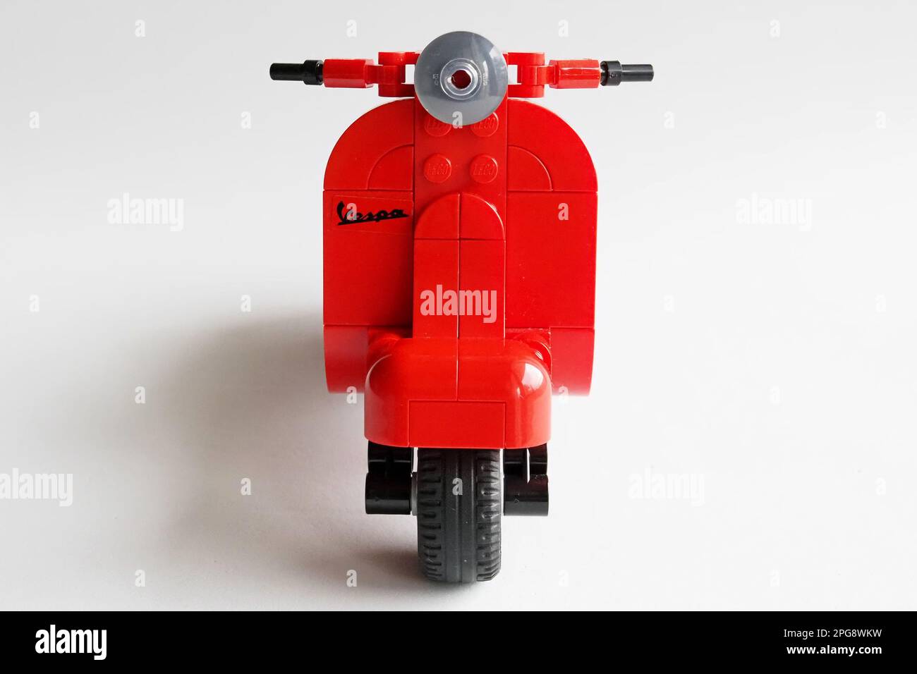 In this Illustration. Model of the red Vespa made by Lego in a limited ...