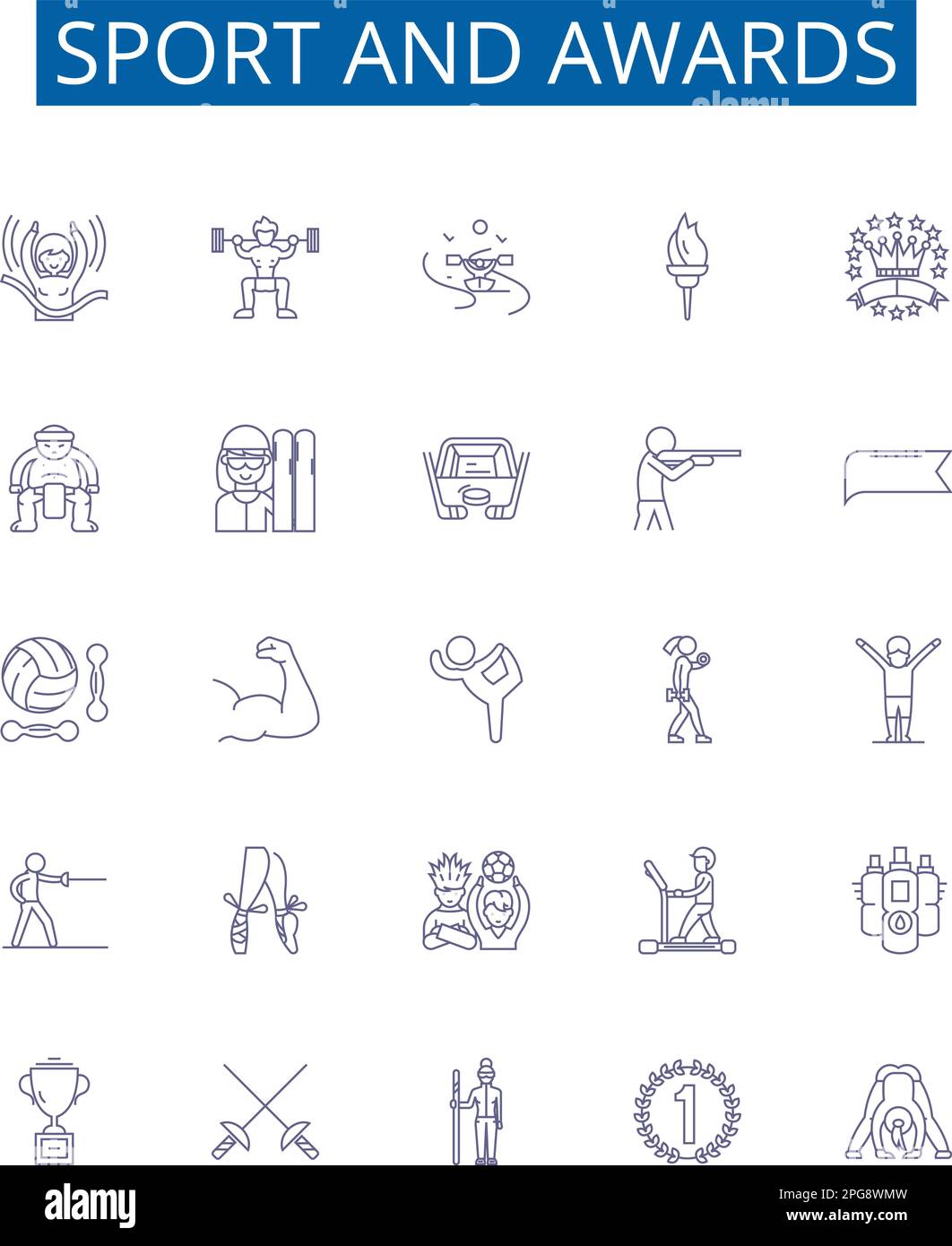 Sport and awards line icons signs set. Design collection of Sports ...