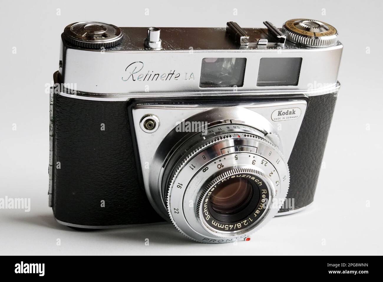 In this Illustration.Antique Kodak Retinette Ia camera, made in 1939, with Scneider-Kreuznach ...