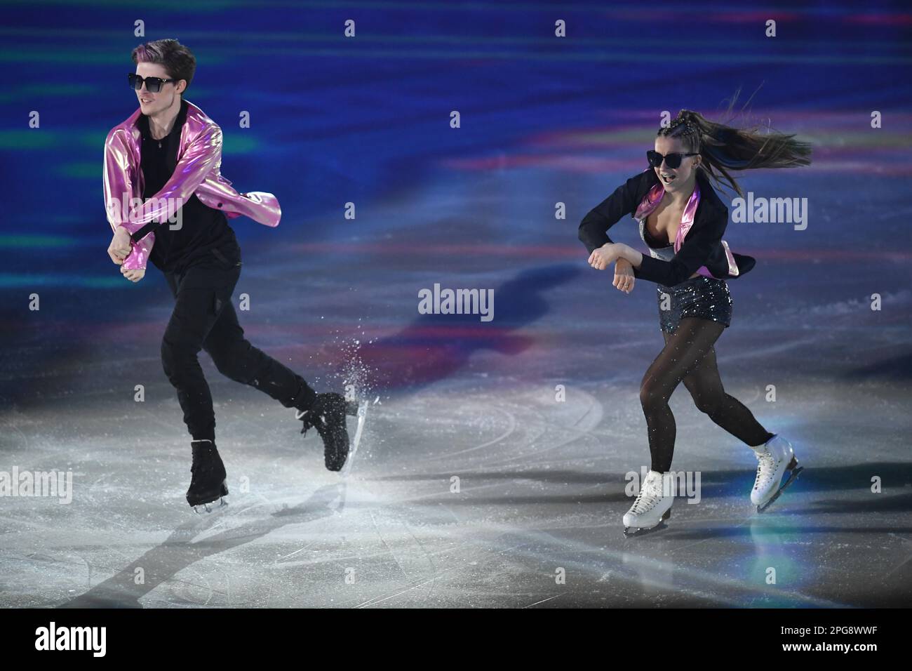 Moscow. Figure skaters Vasilisa Kaganovskaya and Valery Angelopol ...