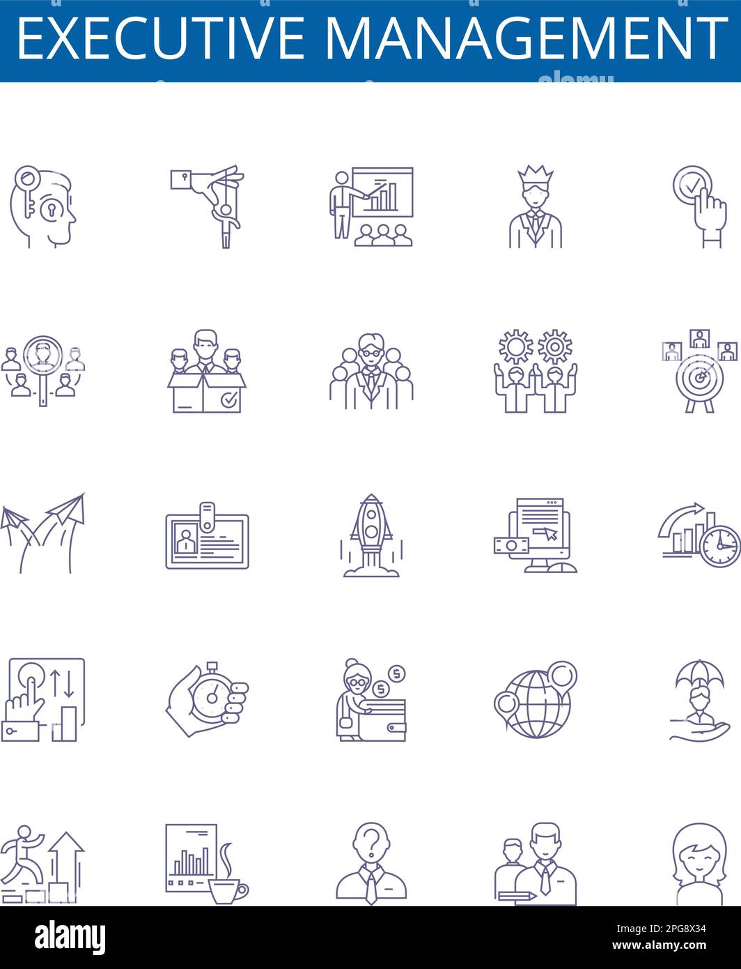 Executive management line icons signs set. Design collection of ...