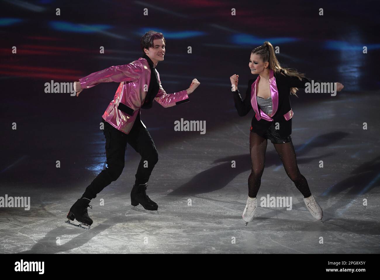 Moscow. Figure skaters Vasilisa Kaganovskaya and Valery Angelopol ...