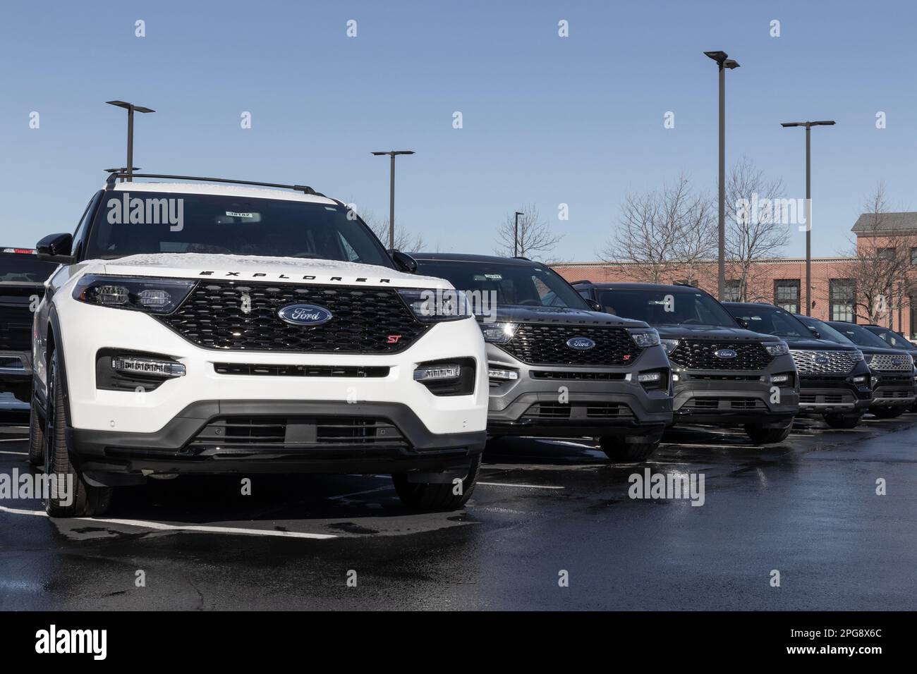 Zionsville - Circa March 2023: Ford Explorer display at a dealership ...