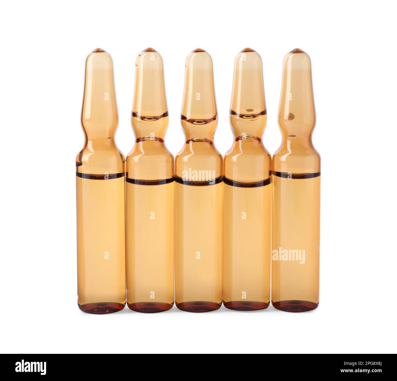 Brown pharmaceutical ampoules with medication on white background Stock ...