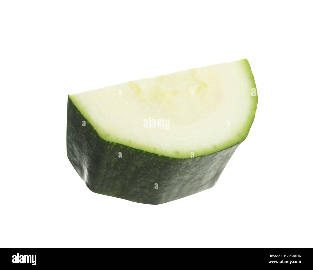 Piece of green ripe zucchini isolated on white Stock Photo - Alamy
