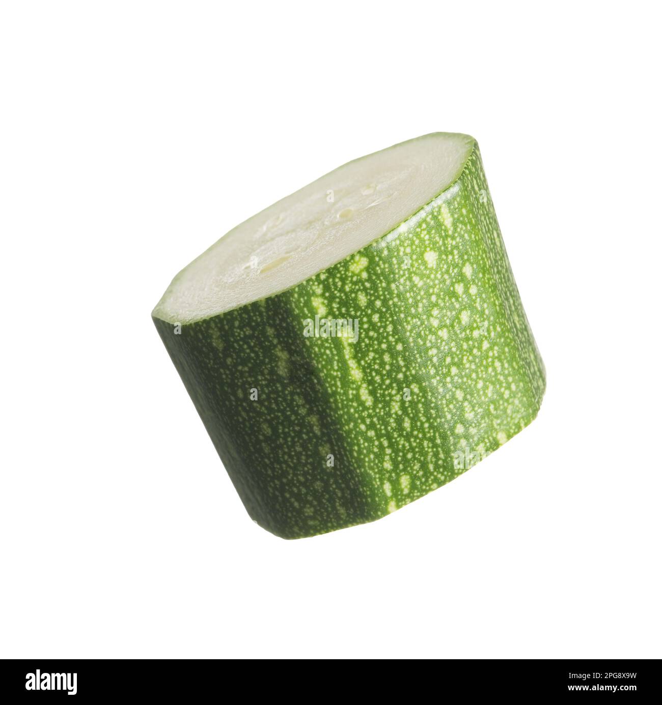 Piece of green ripe zucchini isolated on white Stock Photo - Alamy
