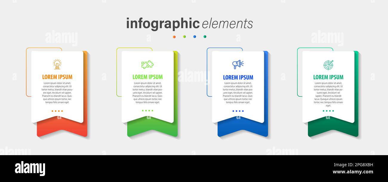 Vector Infographic label design template with icons and 4 options or ...
