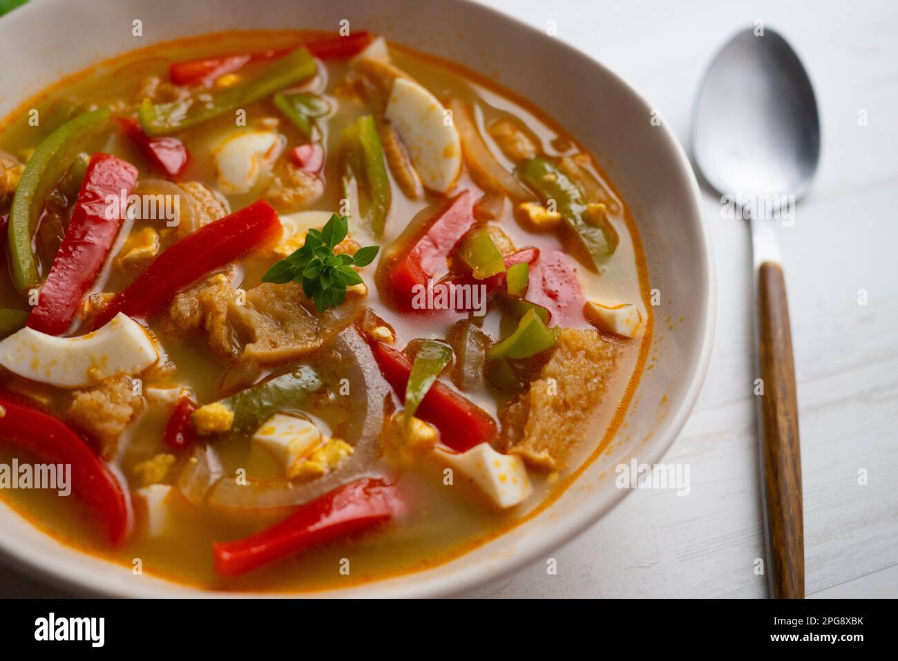Pepper soup traditional Spanish recipe Stock Photo - Alamy