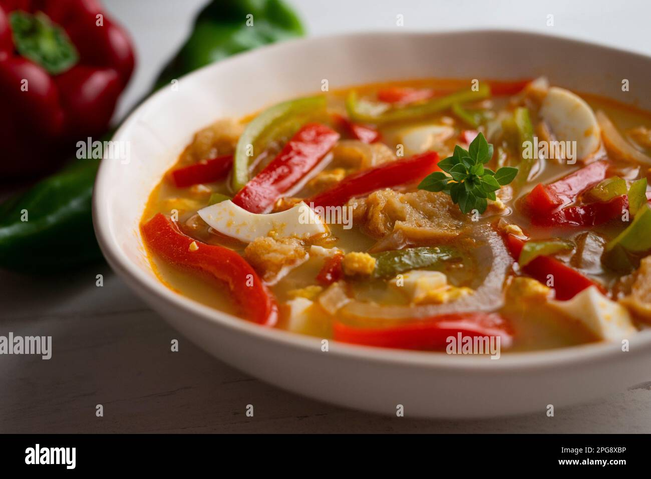 Pepper soup traditional Spanish recipe Stock Photo - Alamy