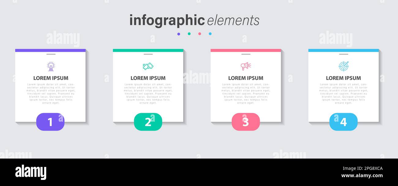 Vector Infographic label design template with icons and 4 options or ...