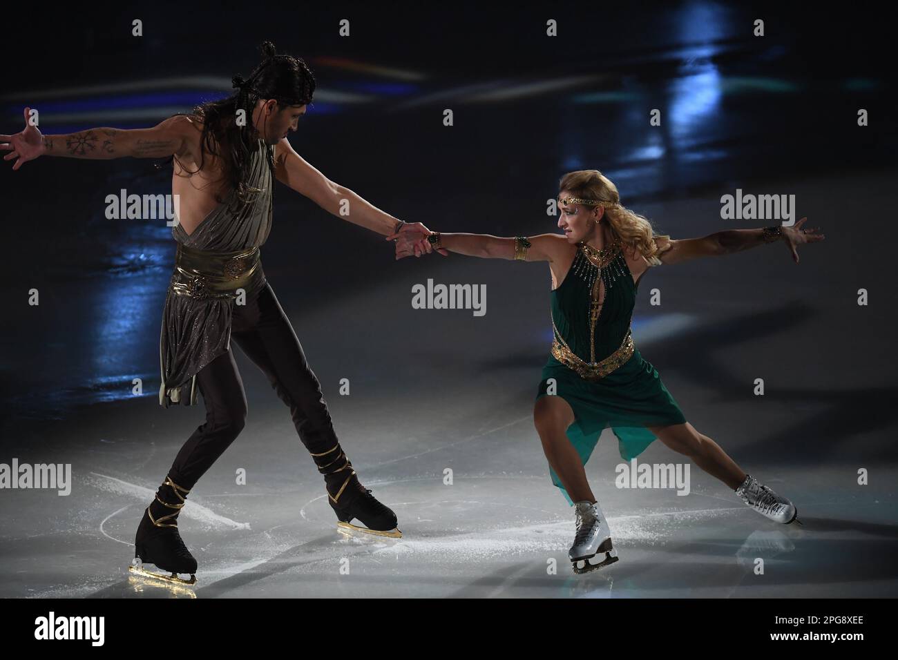 Moscow. Figure skaters Tatiana Volosozhar and Maxim Maxaim Trankov ...