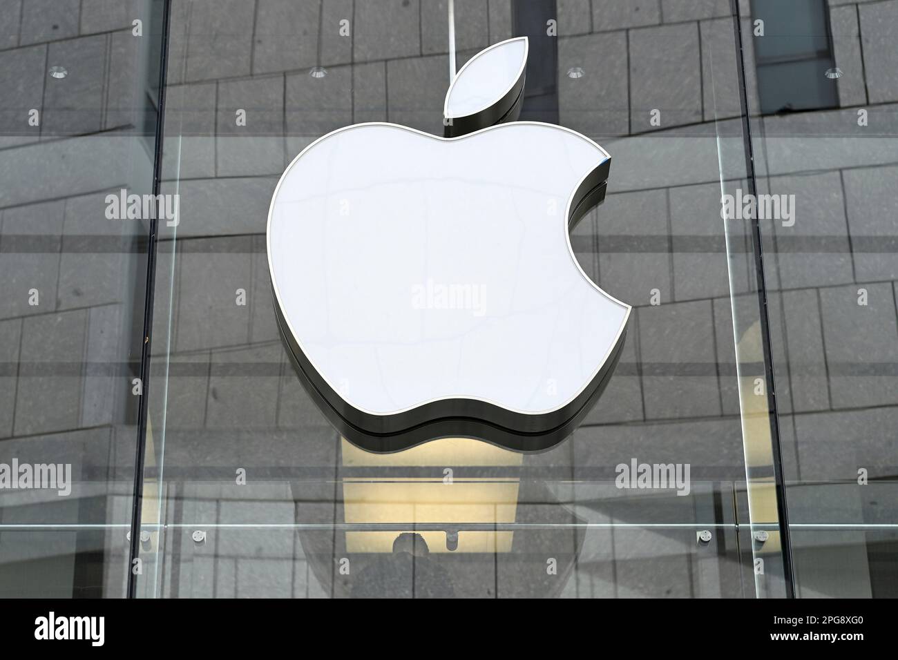 Munich, Deutschland. 21st Mar, 2023. Apple logo, apple at the APPLE ...