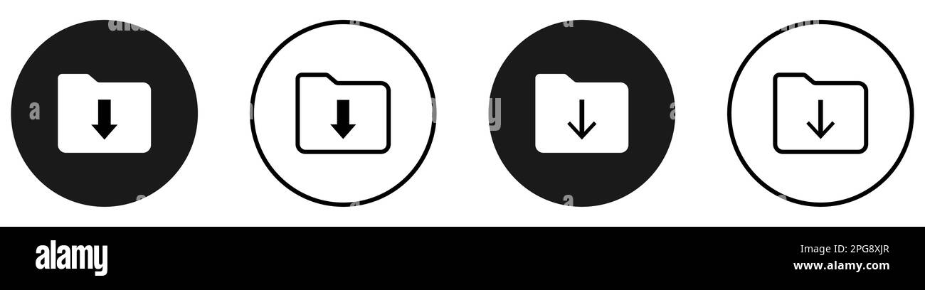 Download folder icons set. Vector illustration isolated on white ...