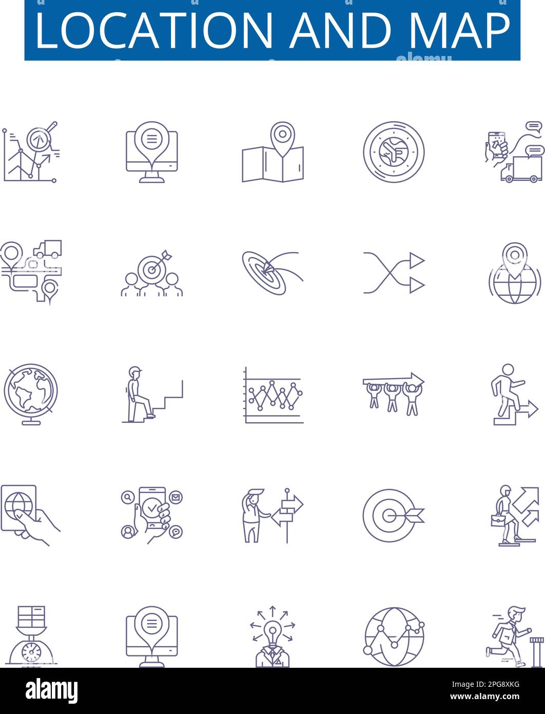 Location and map line icons signs set. Design collection of Map ... Location and map line icons signs set. Design collection of Map ...
