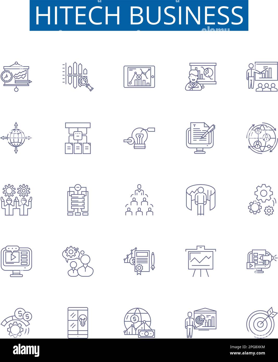 Hitech business line icons signs set. Design collection of Hitech ... Hitech business line icons signs set. Design collection of Hitech ...