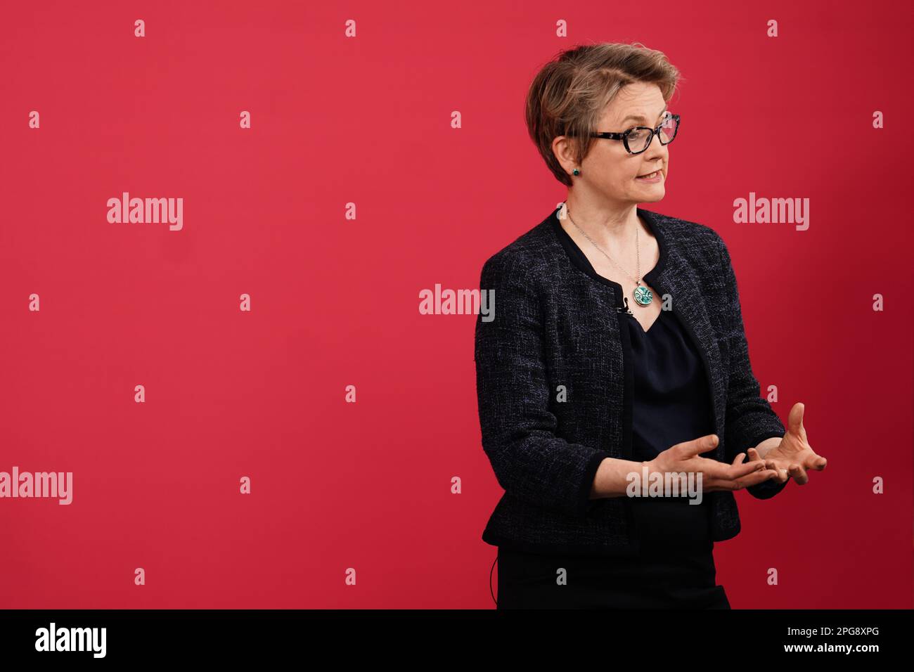 Shadow home secretary Yvette Cooper during a press conference at the ...