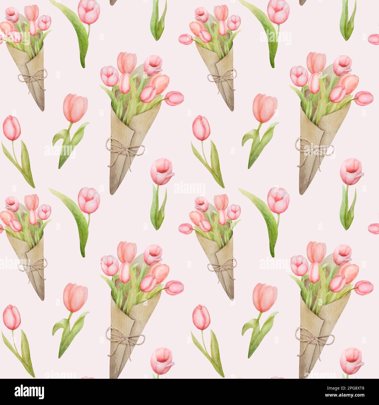 Spring flowers watercolor paintings Stock Photo - Alamy