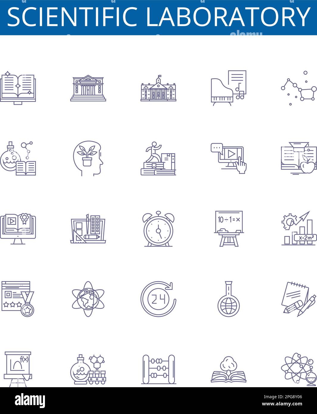 Scientific laboratory line icons signs set. Design collection of ... Scientific laboratory line icons signs set. Design collection of ...