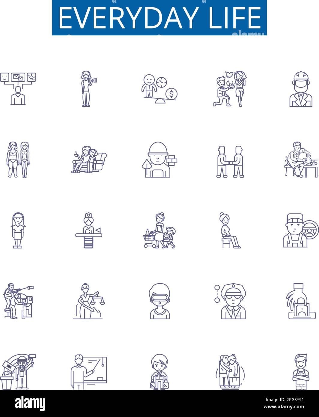 Everyday life line icons signs set. Design collection of ...