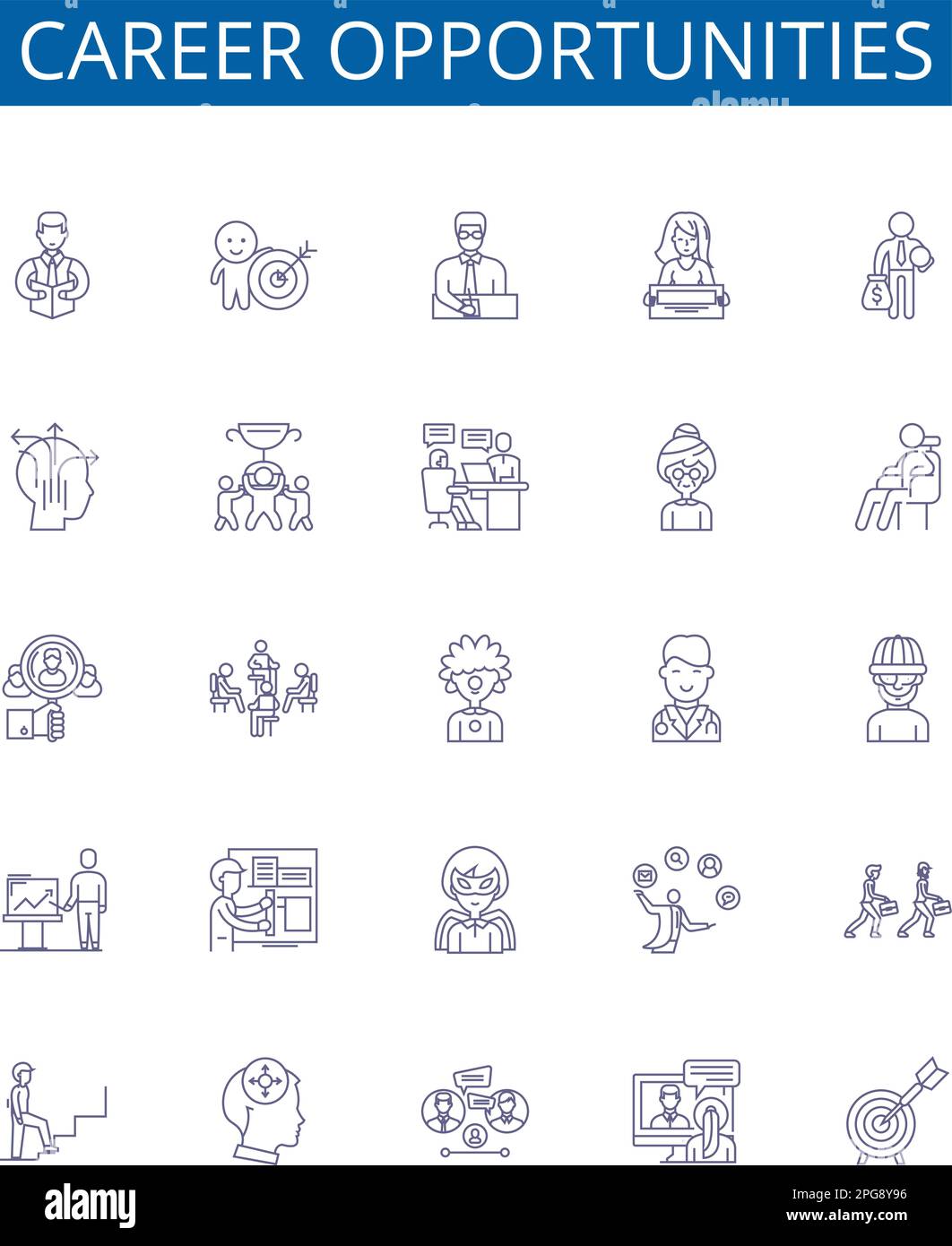 Career opportunities line icons signs set. Design collection of ...
